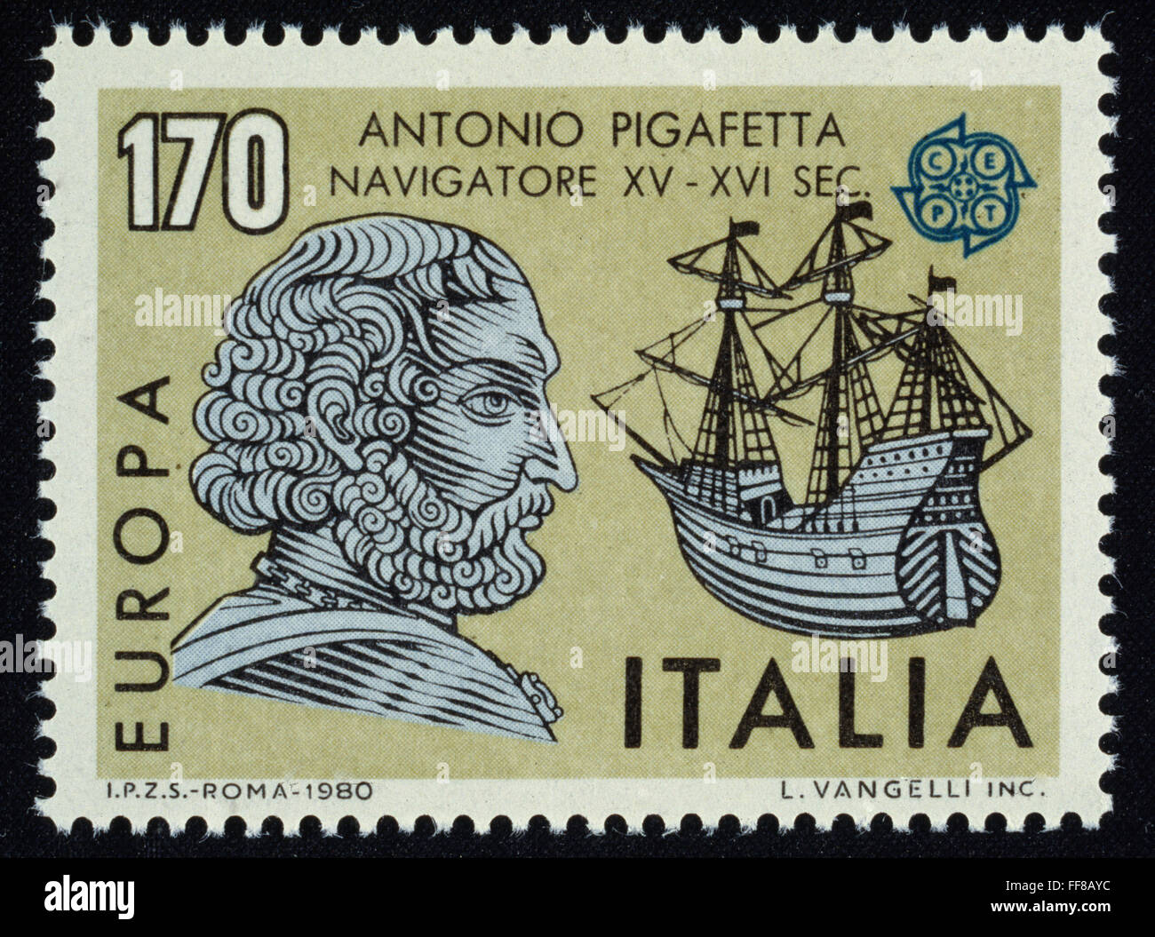 ANTONIO PIGAFETTA /n(c1491-c1534). Italian scholar and traveler. On an ...