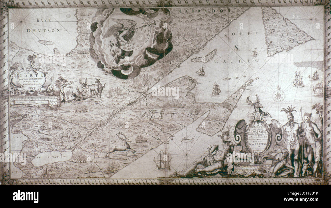 NEW FRANCE: MAP, 1678. /nFrench map of New France (Canada), 1678 Stock ...