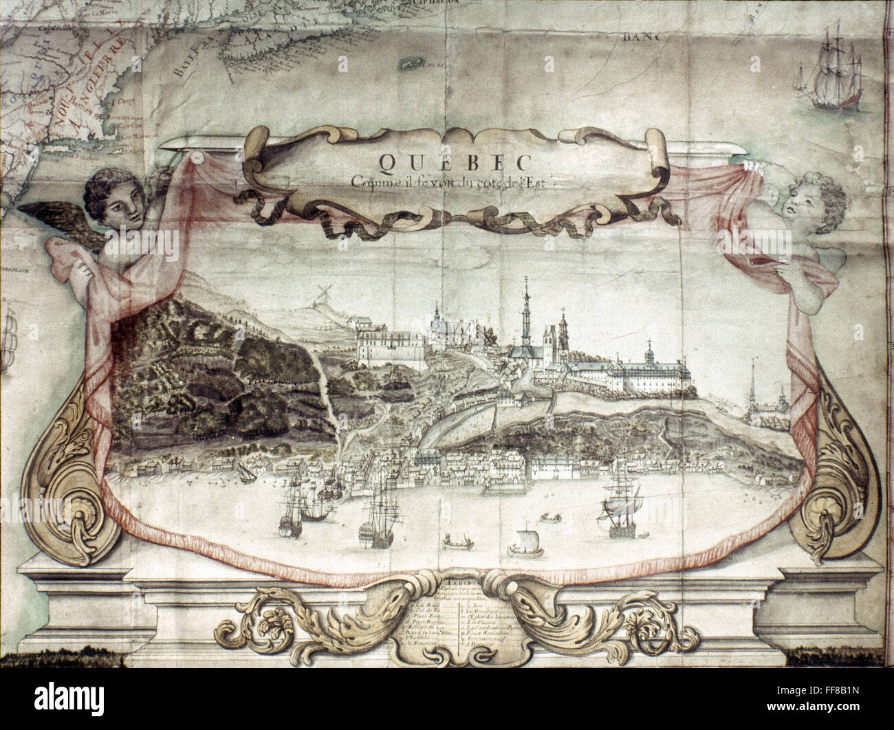 QUEBEC MAP, 1688. /nThe Franquelin view of Quebec, 1688 Stock Photo - Alamy