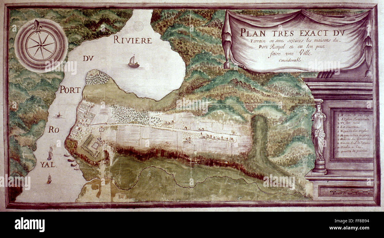 PORT ROYAL, ACADIA, 1636. /nThe second site of Port Royal, Acadia ...