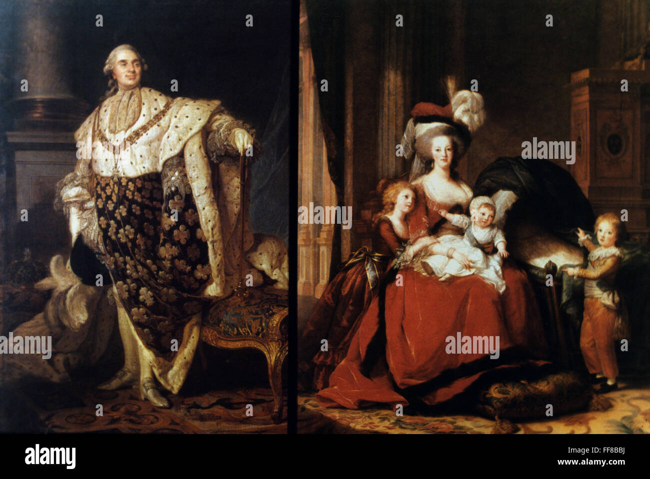 LOUIS XVI (1754-1793). /nKing of France, 1774-1792. Left: King Louis ...