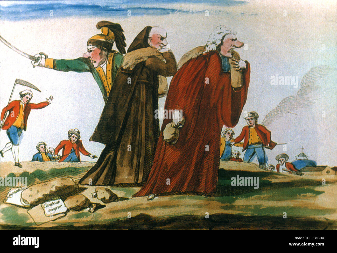 FRENCH INFLATION, 1792-93. /nPeasants chase aristocratic and clerical ...