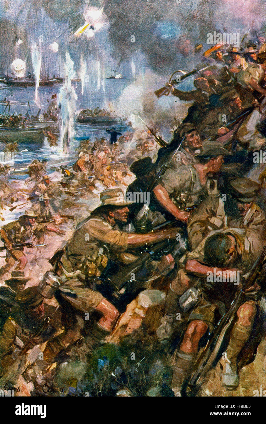 WORLD WAR I: GALLIPOLI, 1915. /nAustralian troops landing on Anzac ...