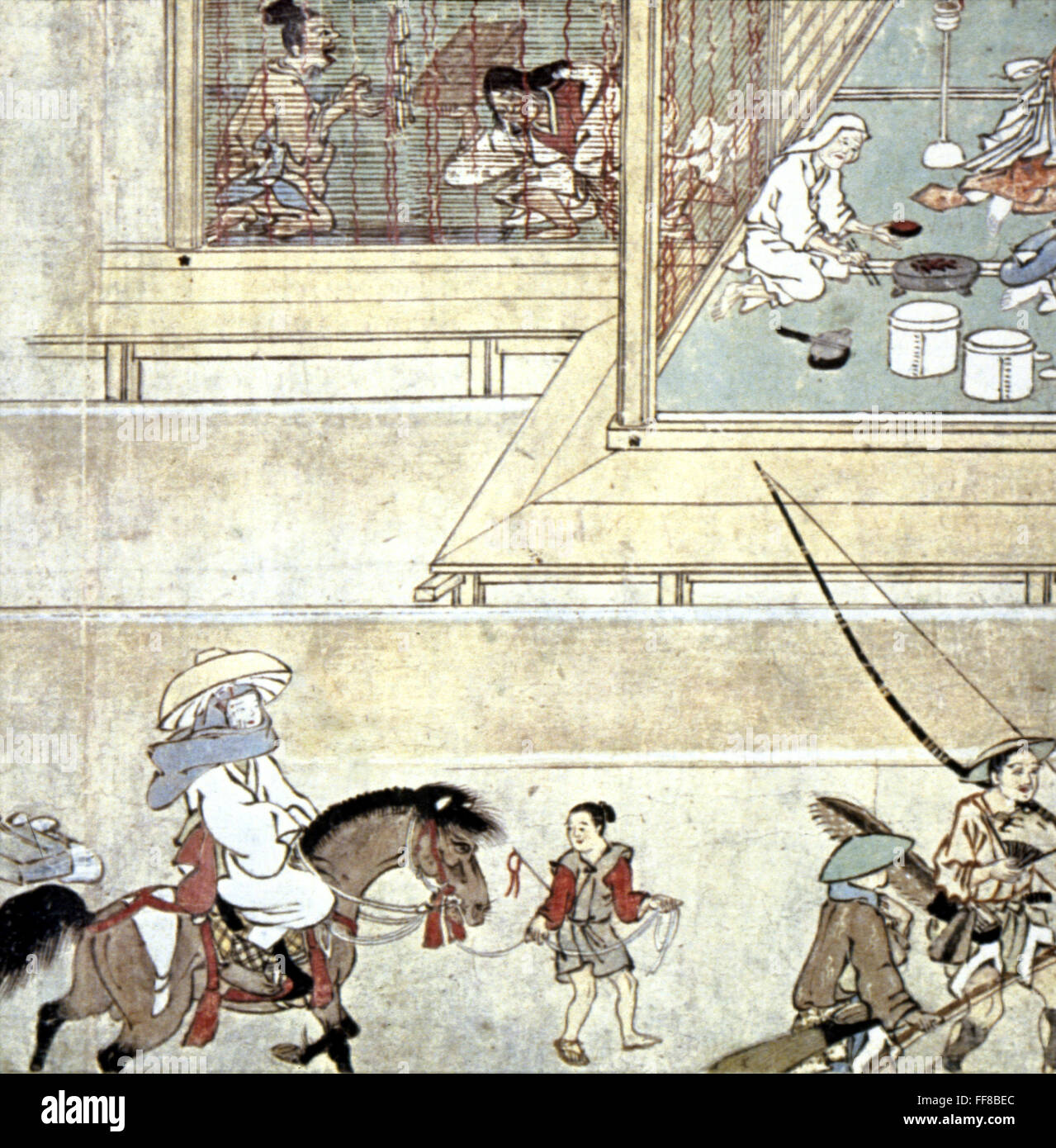 JAPAN: BUDDHISM SCROLL. /nScene from the History of Yuzu Nembutsu Sect ...