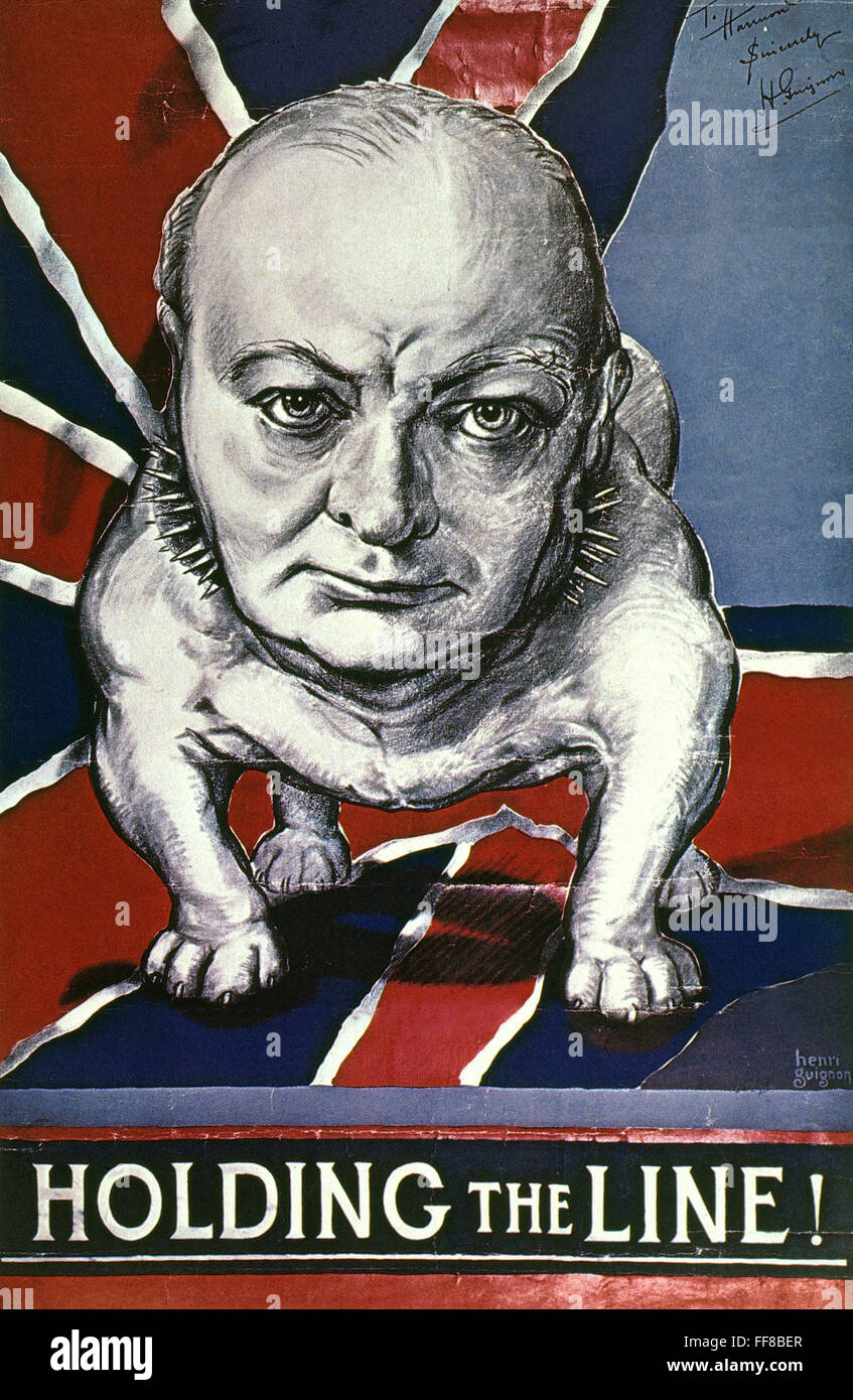 WWII: CHURCHILL POSTER, 1942. /n'Holding the Line.' Winston Churchill ...