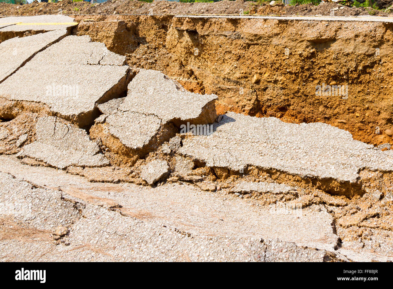 the collapse of the road caused by an earthquake Stock Photo - Alamy