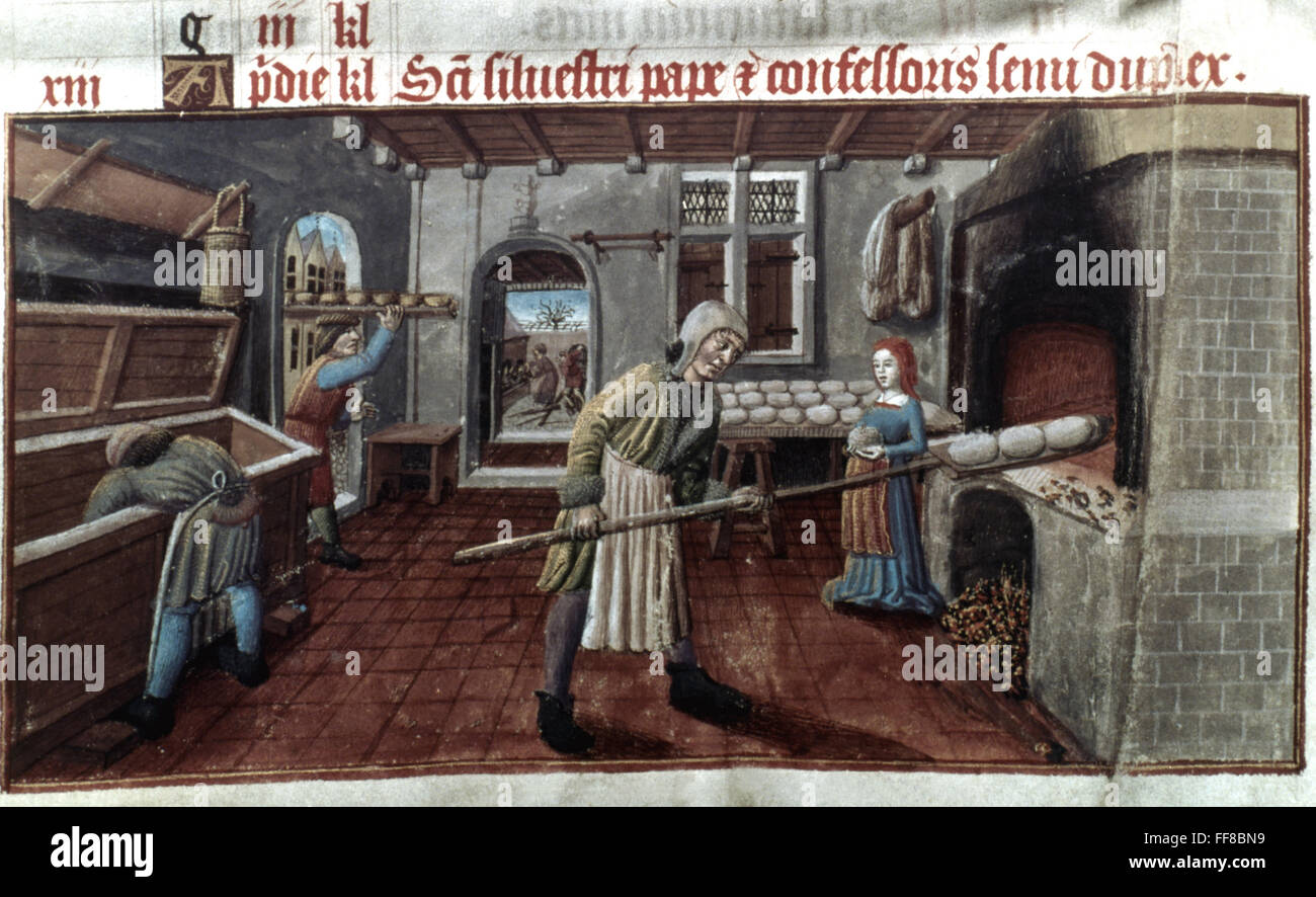 INSIDE A BAKERY. /nInside a bakery. Illumination from a Franciscan ...