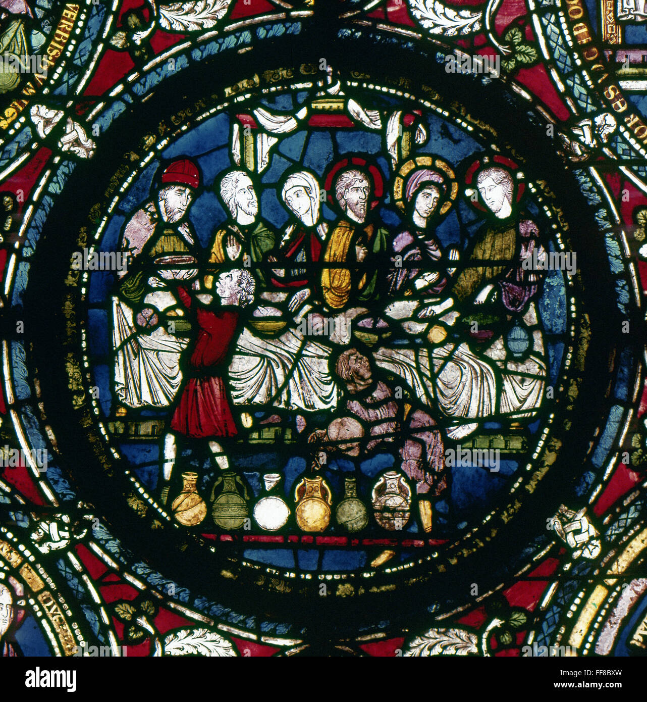 CHRIST'S MIRACLE AT CANA. /nNorth Choir Aisle Bible Windows, Canterbury ...