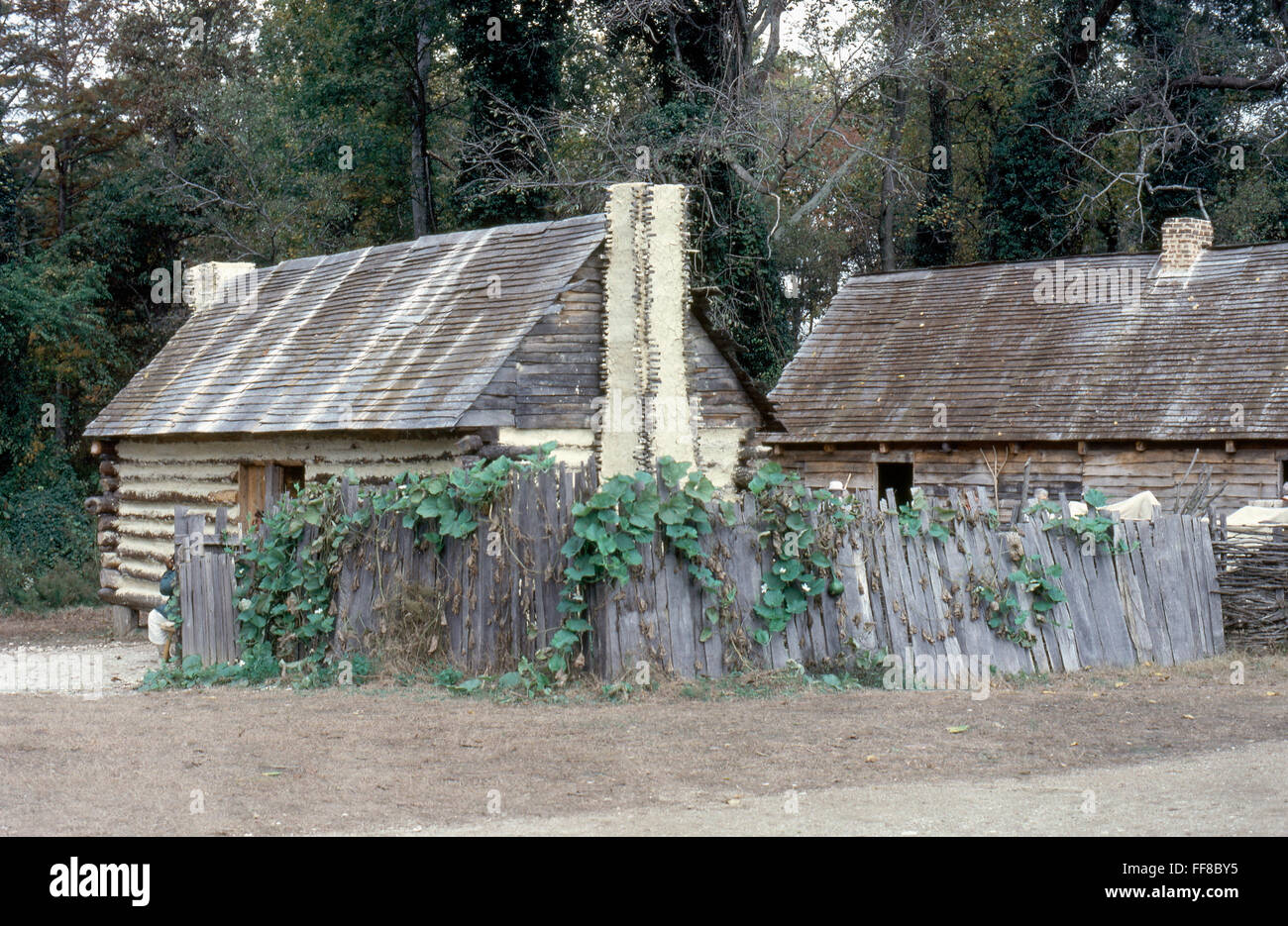 RECONSTRUCTED SLAVE QUARTERS /nat Carter's Grove plantation, Virginia ...