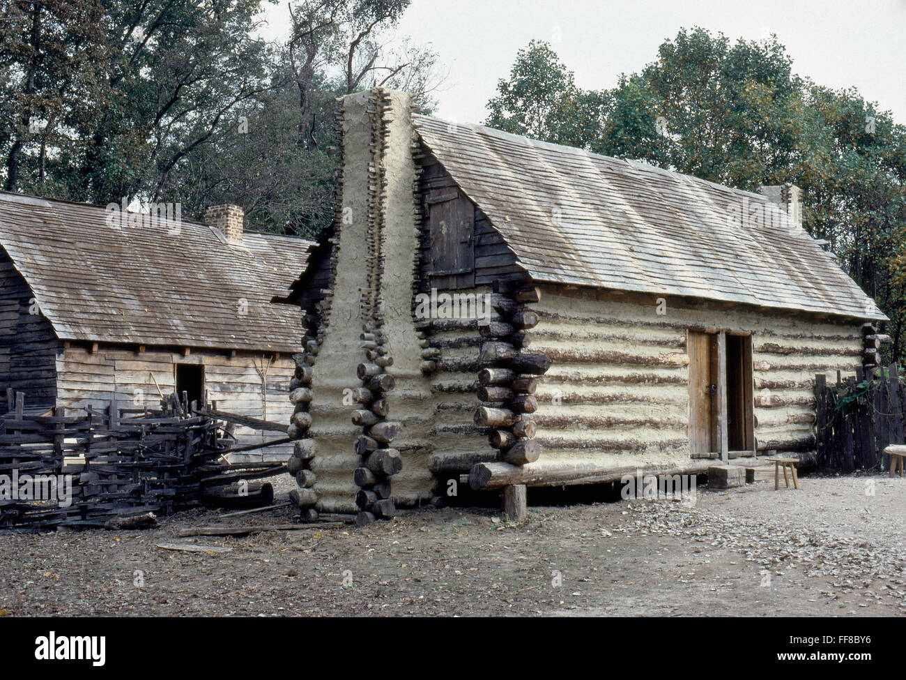 RECONSTRUCTED SLAVE QUARTERS /nat Carter's Grove plantation, Virginia ...