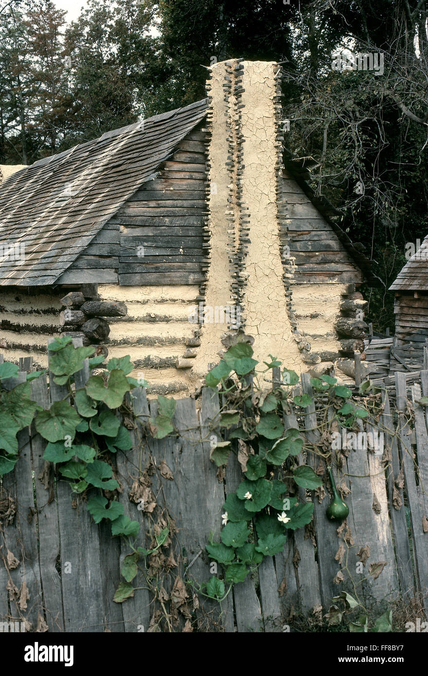 VA: SLAVE QUARTERS. /nReconstructed slave quarters at Carter's Grove ...