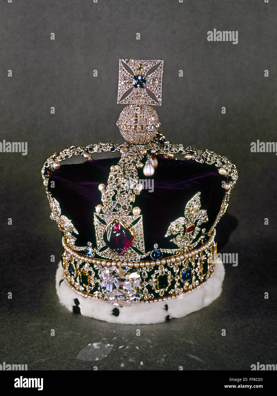 BRITISH CROWN JEWELS. /nThe Imperial State Crown, containing the large ...