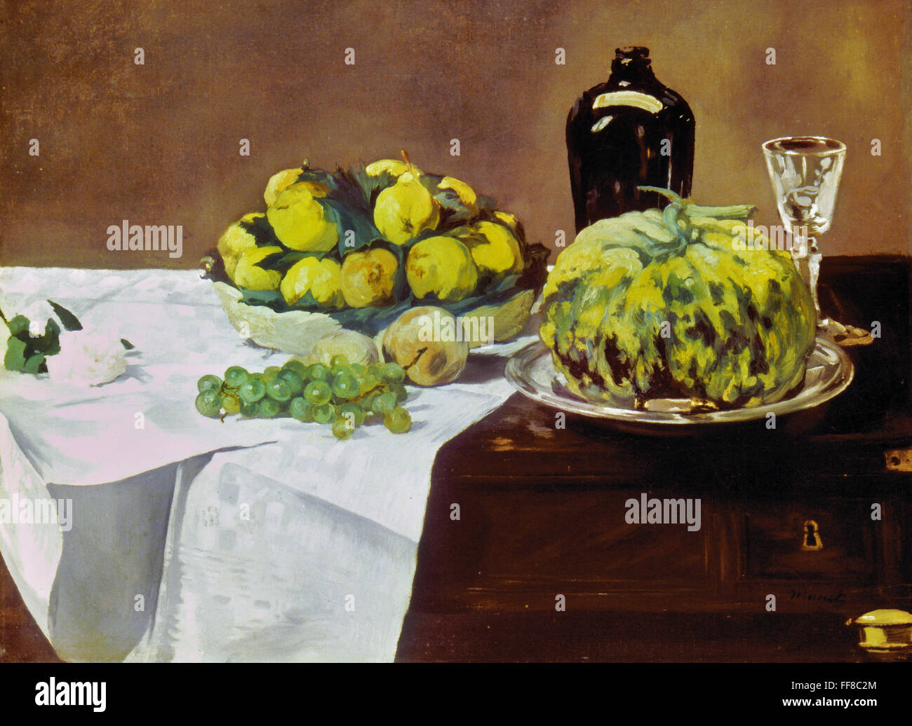 MANET: MELON, 1866. /nStill Life with Melon and Peaches. Canvas, 1866 ...
