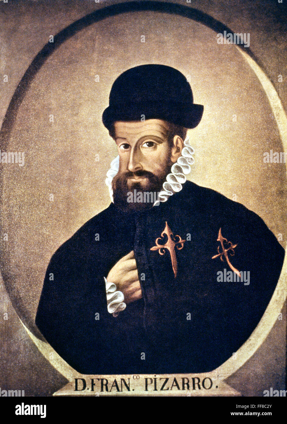 FRANCISCO PIZARRO /n(c1475-1541). Spanish conqueror of Peru. Painting ...