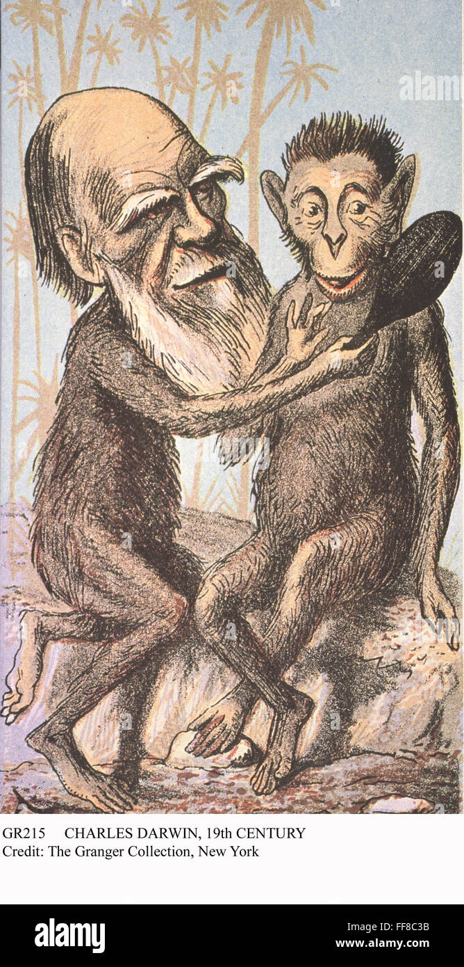 CHARLES DARWIN (1809-1882). /nEnglish naturalist. Darwin holding a ...