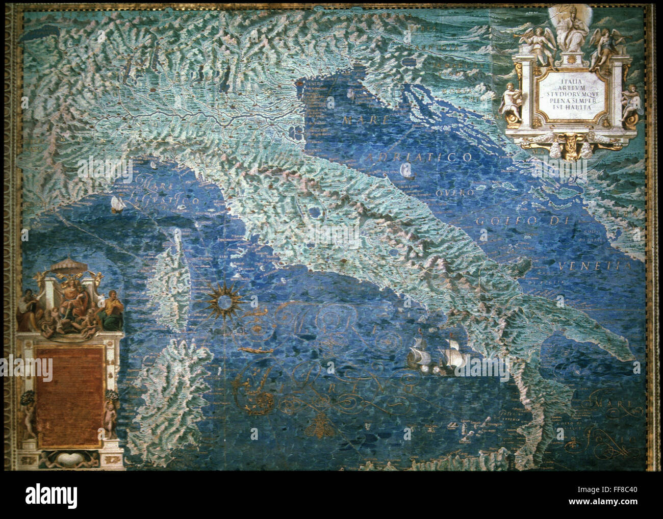 MAP OF ITALY, c1585. /nBy Ignazio Danti from Sistine Chapel Gallery of ...