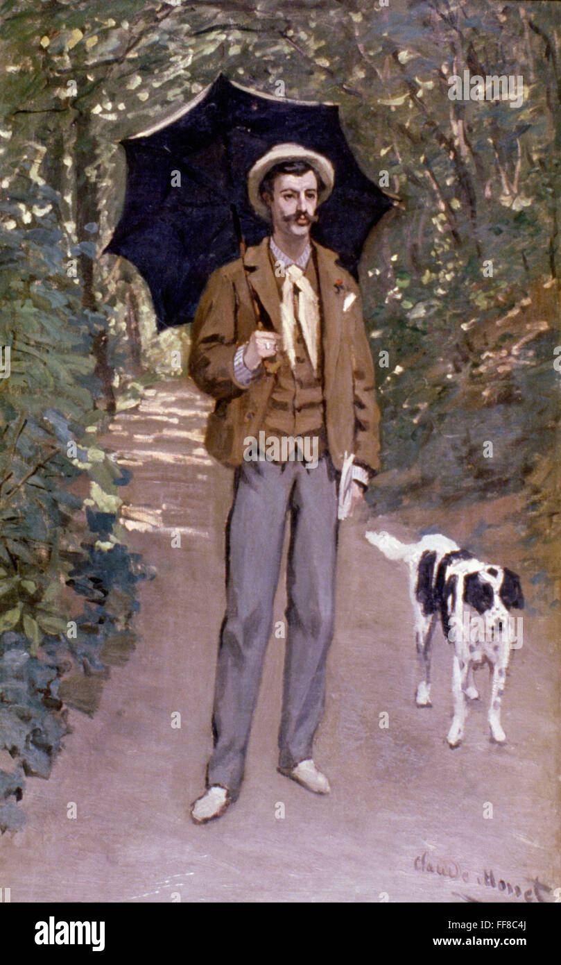 MONET: MAN WITH UMBRELLA. /nClaude Monet: Man with Umbrella. Oil on ...