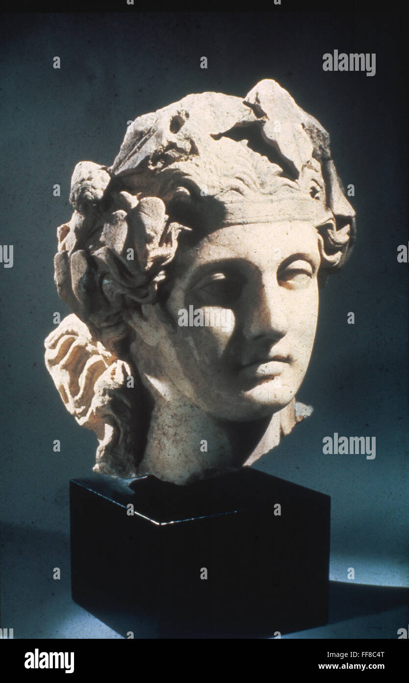 DIONYSUS, 2nd CENT. /nMarble head of Dionysus. Roman, 1st-2nd century A ...