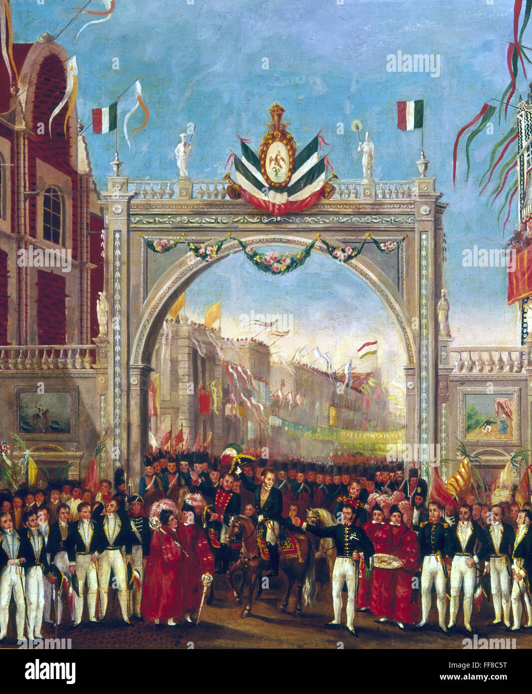 AGUST═N de ITURBIDE, 1821. /nEmperor of Mexico. Entering Mexico City ...