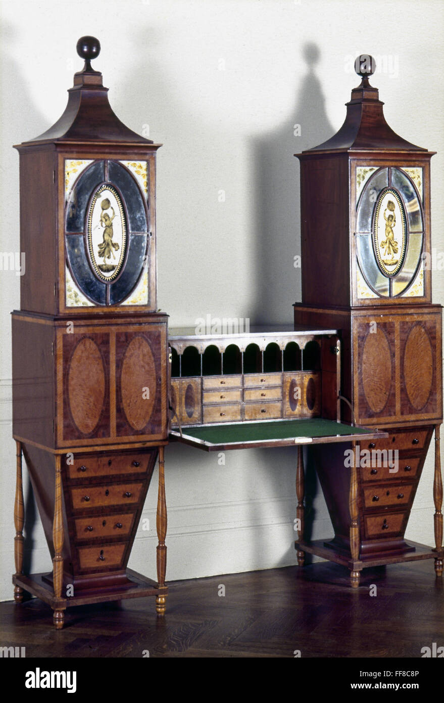 SHERATON DESK, 1811. /nAmerican desk and bookcase, based on a design by ...