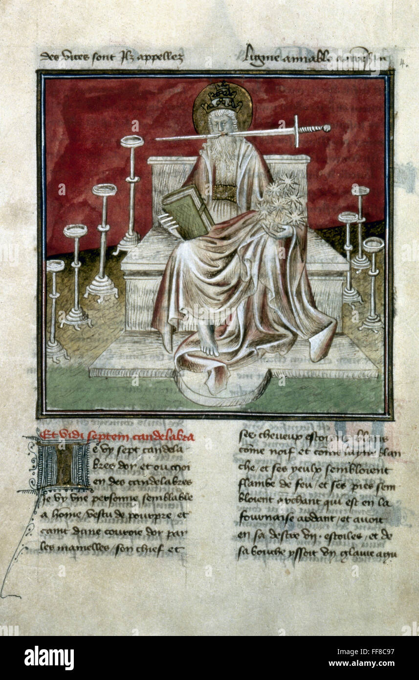 APOCALYPSE. /nSon of Man with 7 Candlesticks from French Apocalypse ...