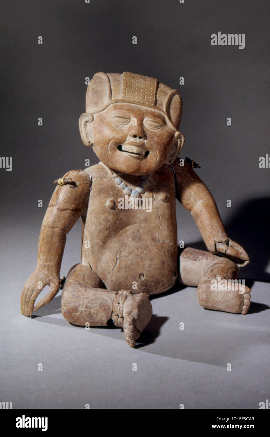 PRE-COLUMBIAN CHILD. /nMovable clay figurine of child, c650-900, Mexico ...