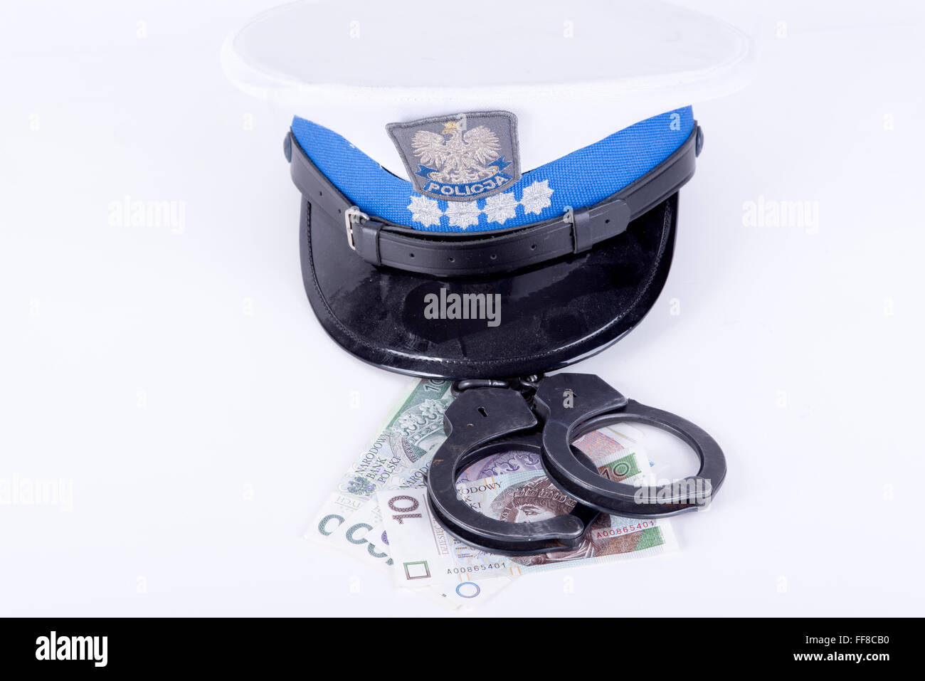 photo showing the element uniforms Polish policeman and money Stock ...
