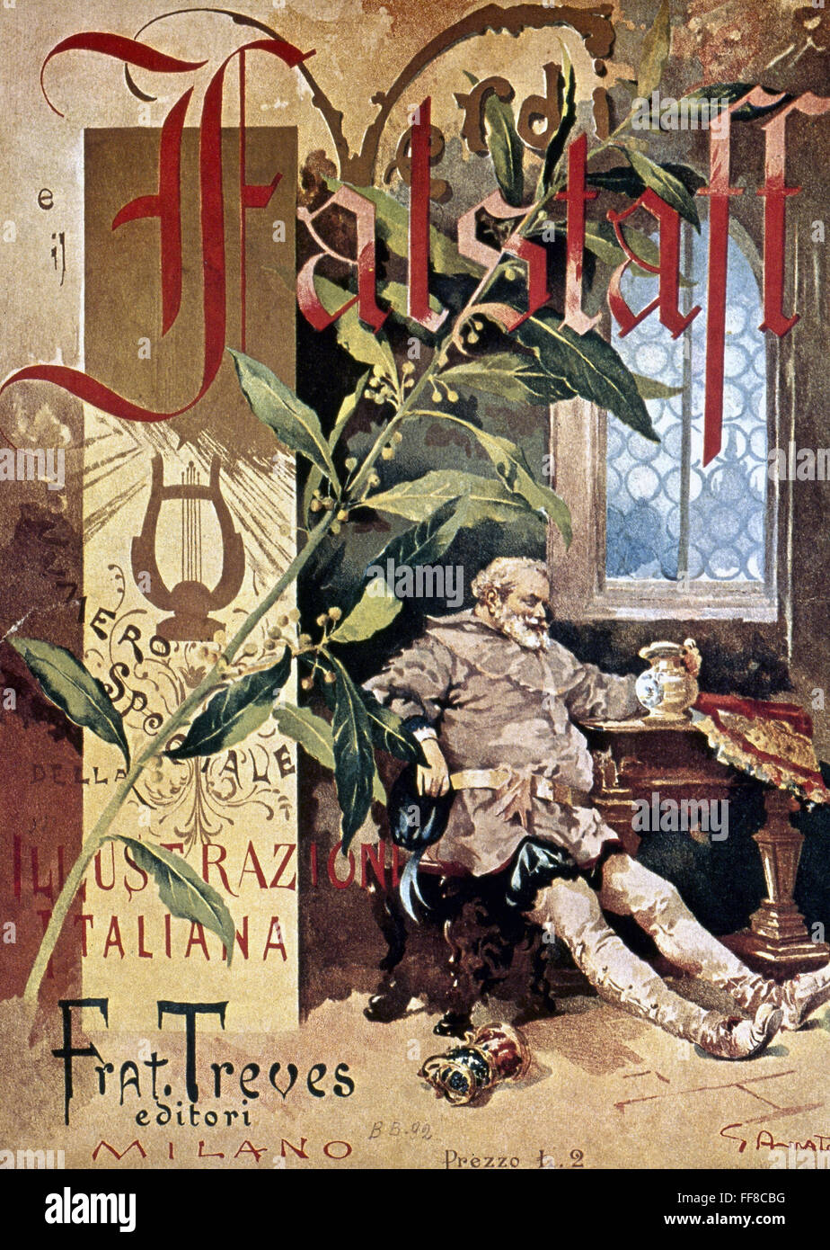 VERDI E IL FALSTAFF. /nCover of "L'illustrazione italiana," 1893 Stock ...
