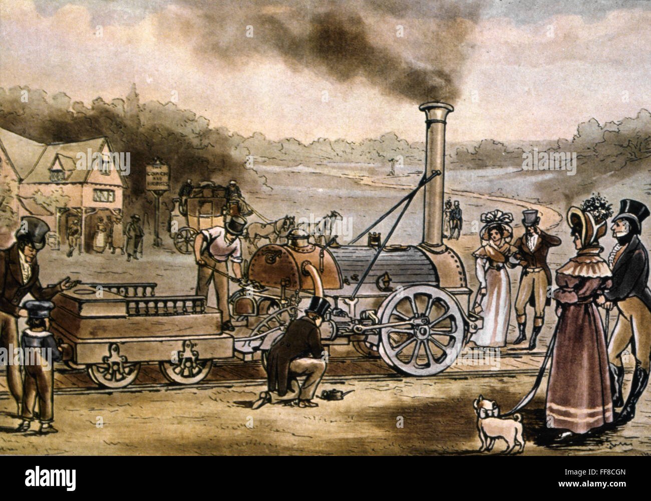 THE ROCKET LOCOMOTIVE 1829. /nGeorge Stephenson's locomotive, 'The ...