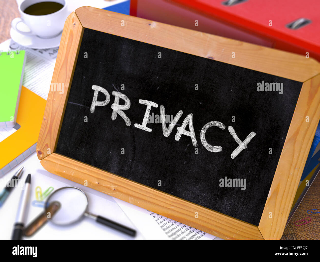 Hand Drawn Privacy Concept on Small Chalkboard Stock Photo - Alamy