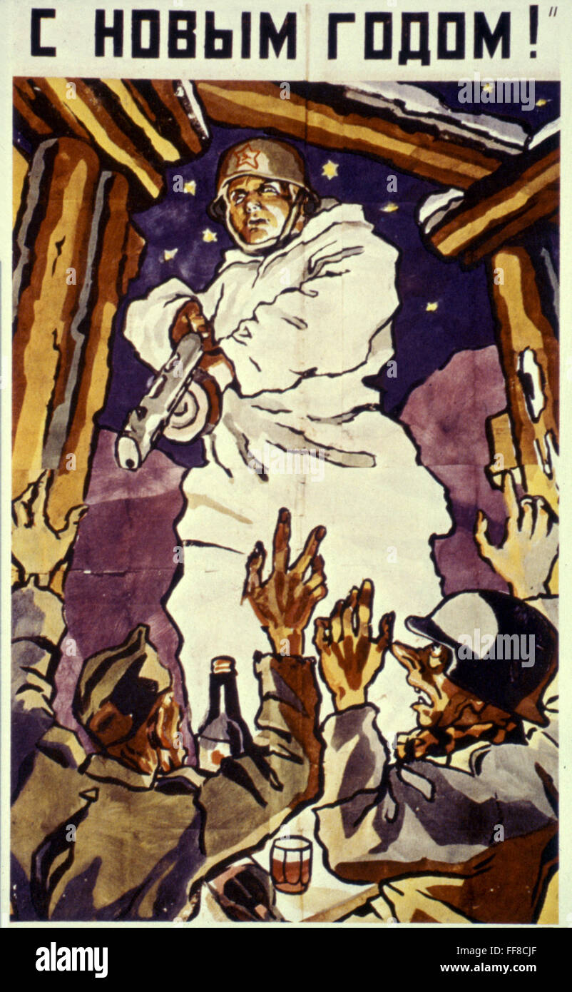 WORLD WAR II: SOVIET POSTER. /n'Happy New Year!' Russian World War II ...