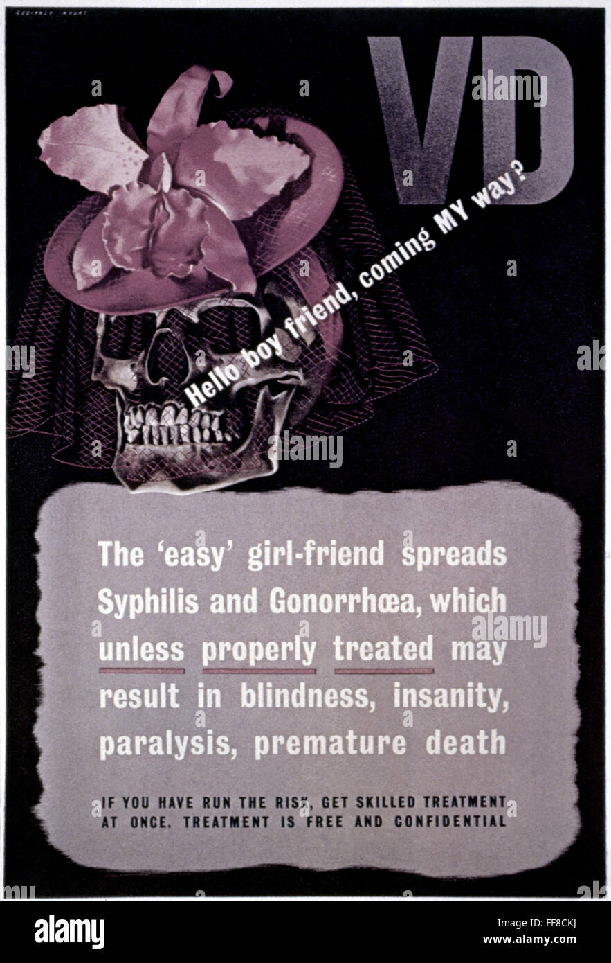 VENEREAL DISEASE POSTER. /nAnti-venereal disease poster, c1943 Stock ...