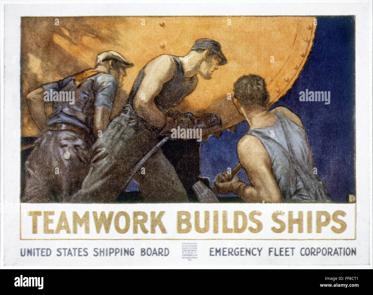 WORLD WAR I: U.S. POSTER. /n'Teamwork builds ships.' American World War ...