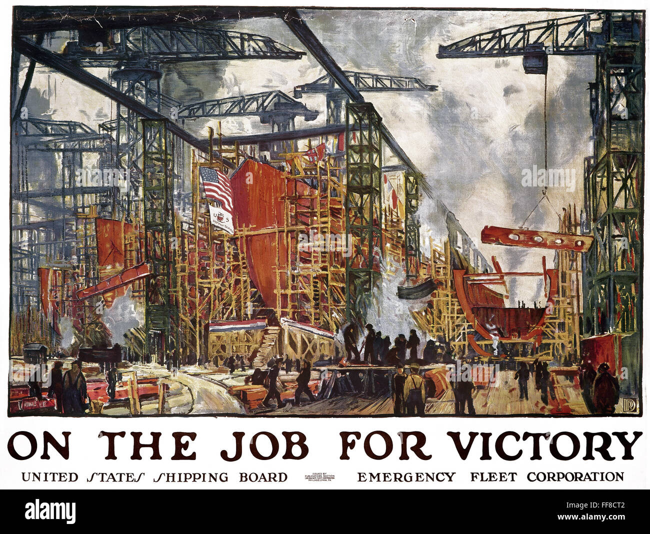 WORLD WAR I: U.S. POSTER. /n'On the job for victory.' American World ...