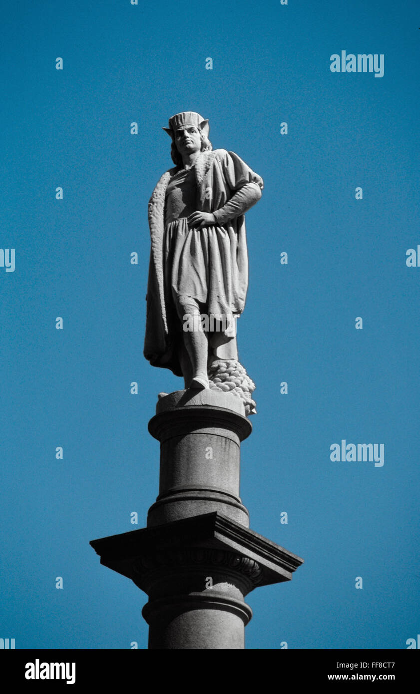 COLUMBUS STATUE, NYC. /nChristopher Columbus statue, 1892, by Gaetano ...