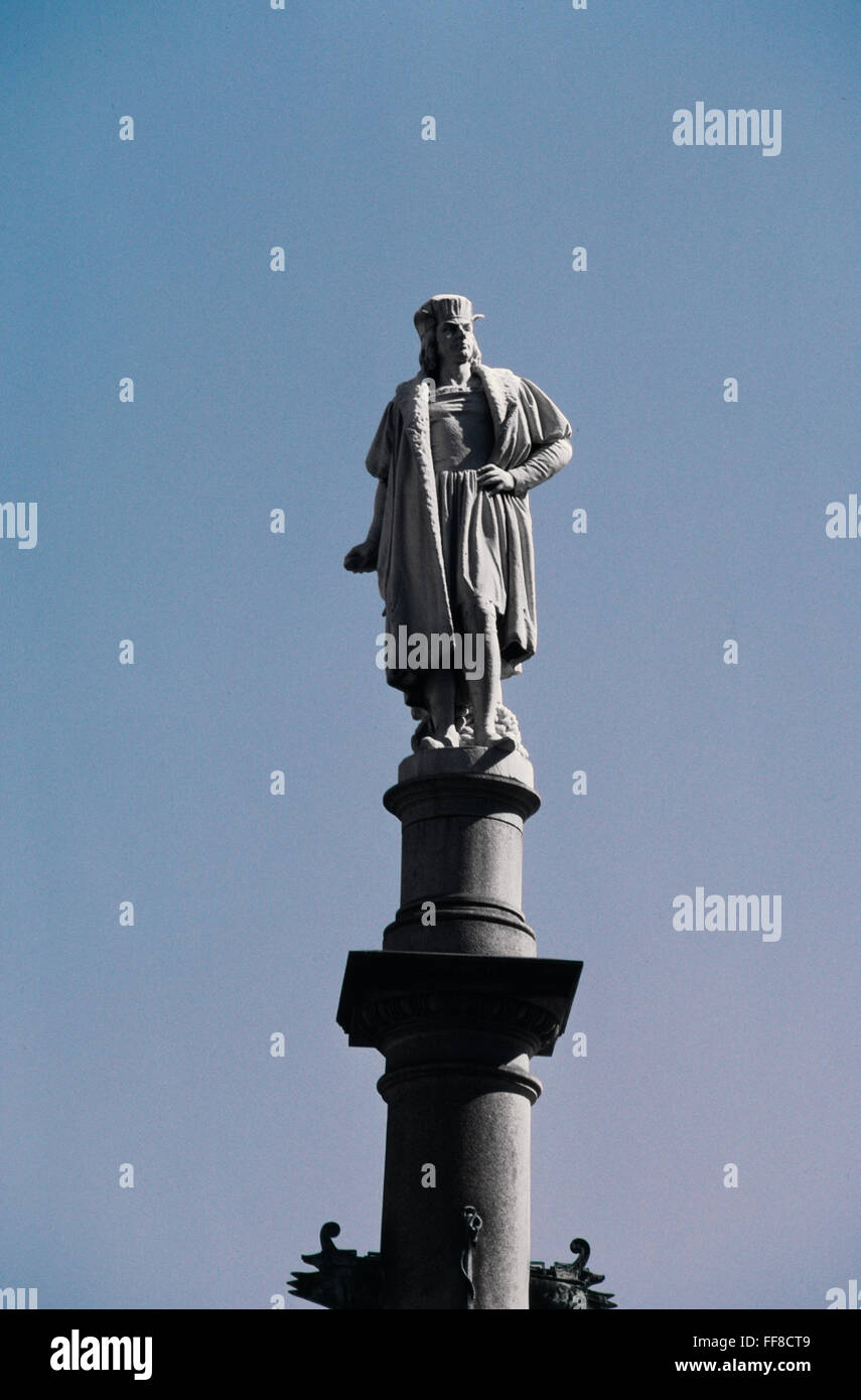 COLUMBUS STATUE, NYC. /nChristopher Columbus statue, 1892, by Gaetano ...