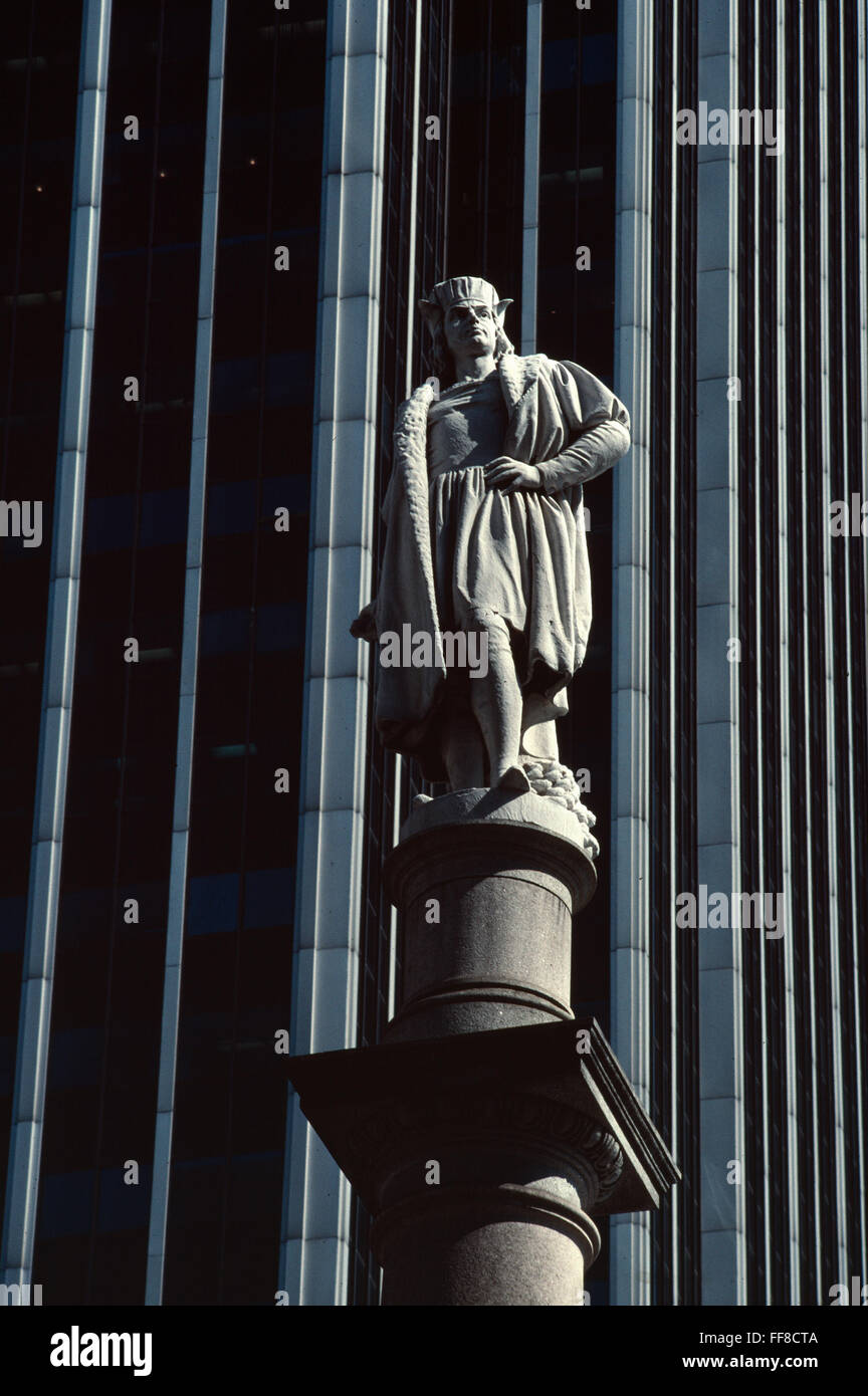 COLUMBUS STATUE, NYC. /nChristopher Columbus statue, 1892, by Gaetano ...