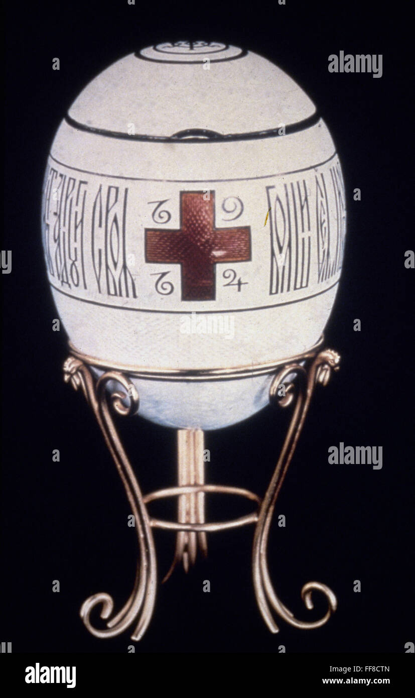 RED CROSS EGG, 1915. /nBy Peter Carl Faberge Stock Photo - Alamy