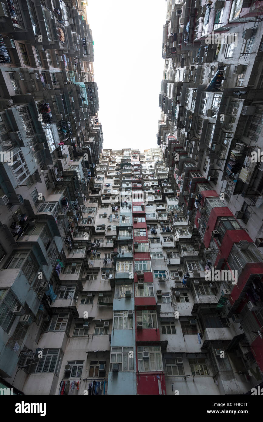 Very Crowded but colorful building group in Hong Kong Stock Photo - Alamy
