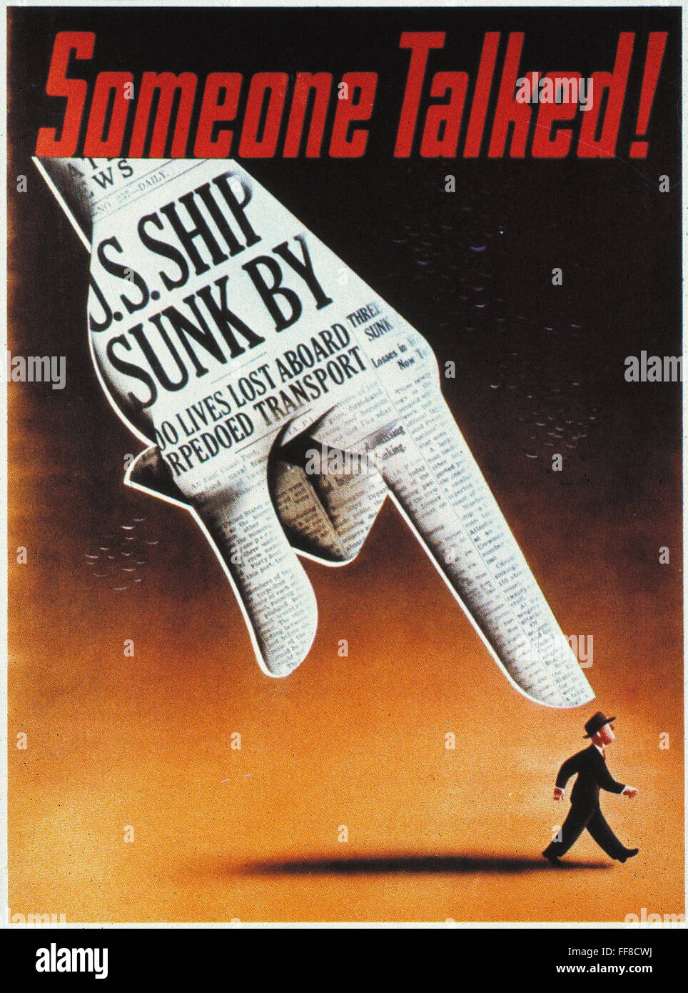 WORLD WAR II: U.S. POSTER. /n'Someone talked!' American World War II ...