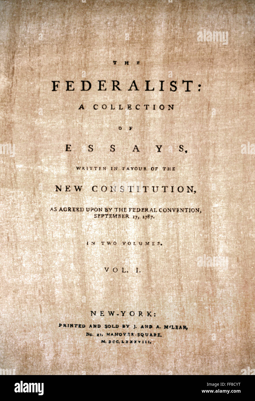 Federalist papers madison hi-res stock photography and images - Alamy