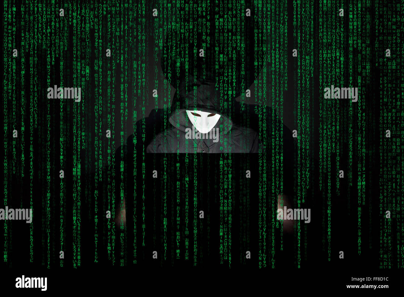 Masked man on computer hi-res stock photography and images - Alamy