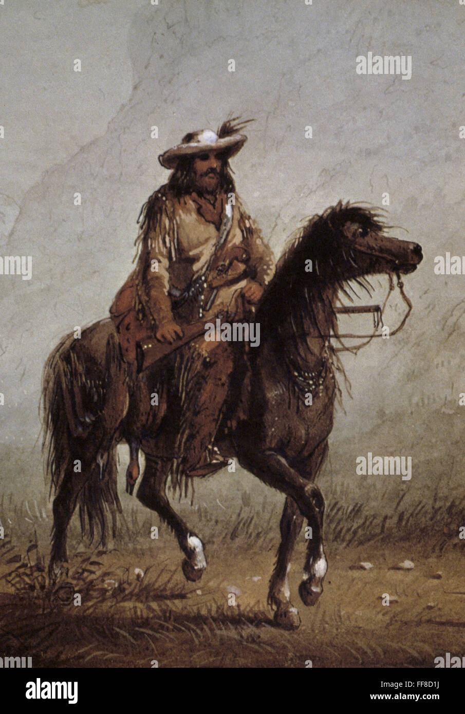 MILLER: MOUNTAIN MAN, 1837. /nMountain Man Joe Walker. Detail of a ...