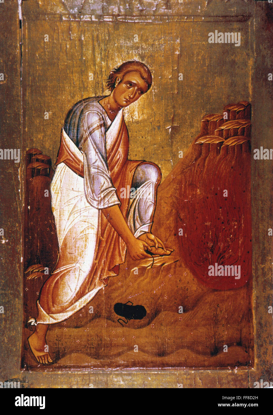 MOSES BEFORE BURNING BUSH. /n12th century icon in St. Catherine's ...