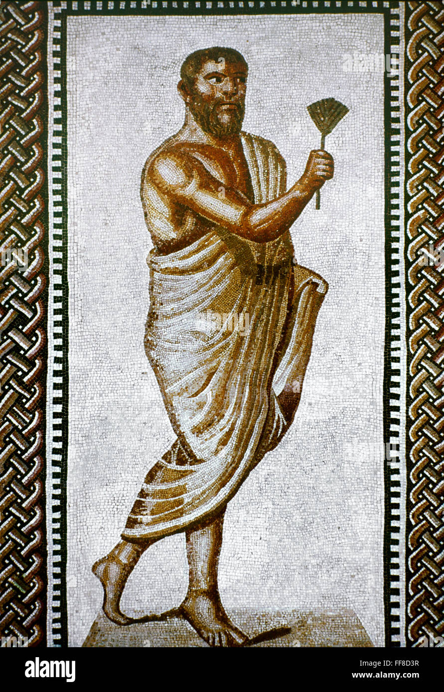ROMAN SPORTS JUDGE. /nRoman mosaic of a judge of a sporting contest ...