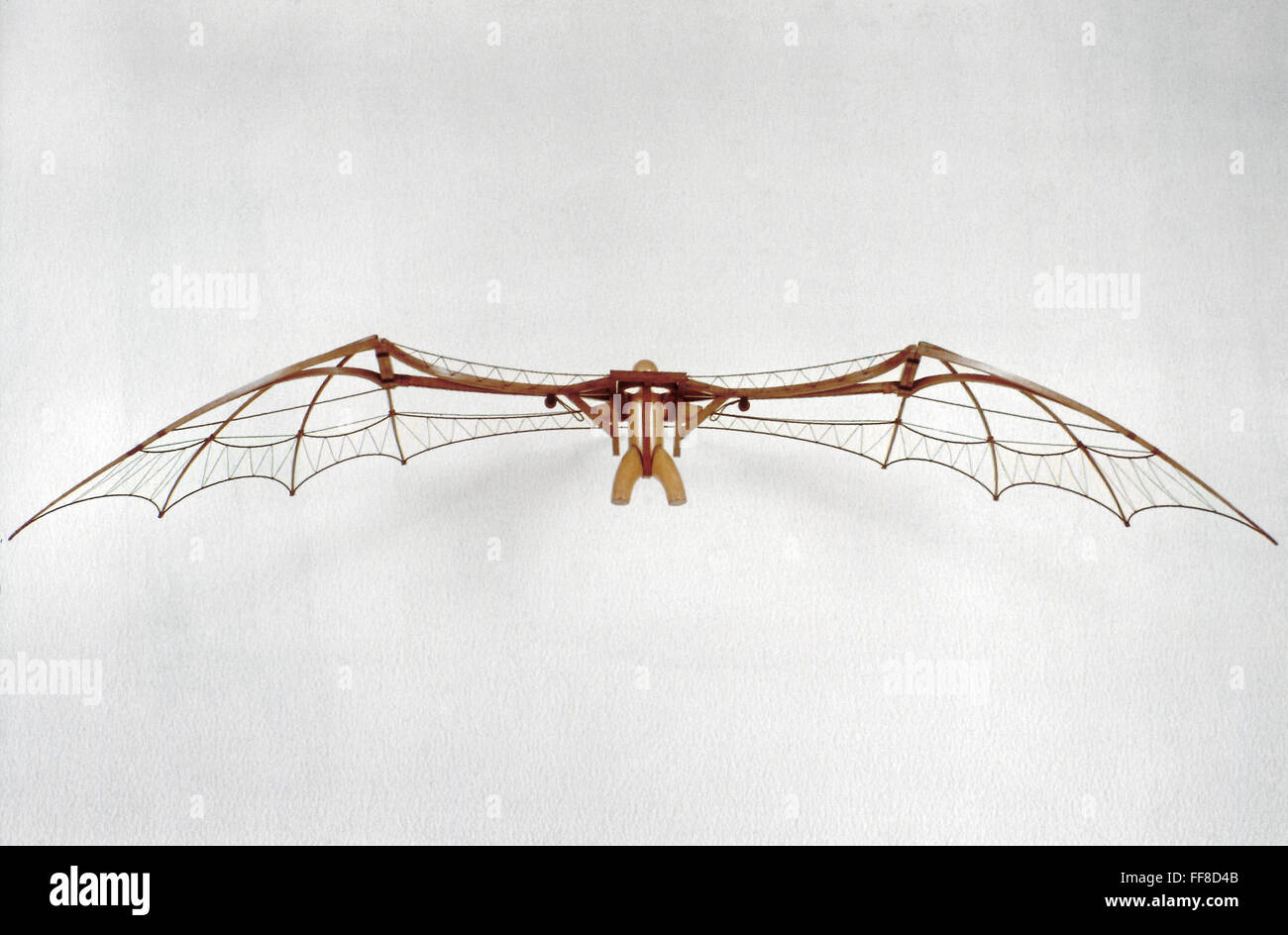 LEONARDO: ORNITHOPTER. /nModel of a prone ornithopter after drawings ...