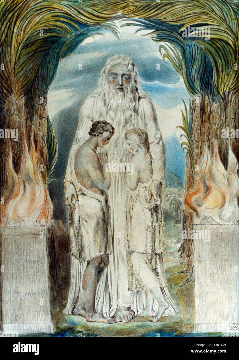 WILLIAM BLAKE: ADAM & EVE. /n'The Angel of the Divine Presence Clothing ...