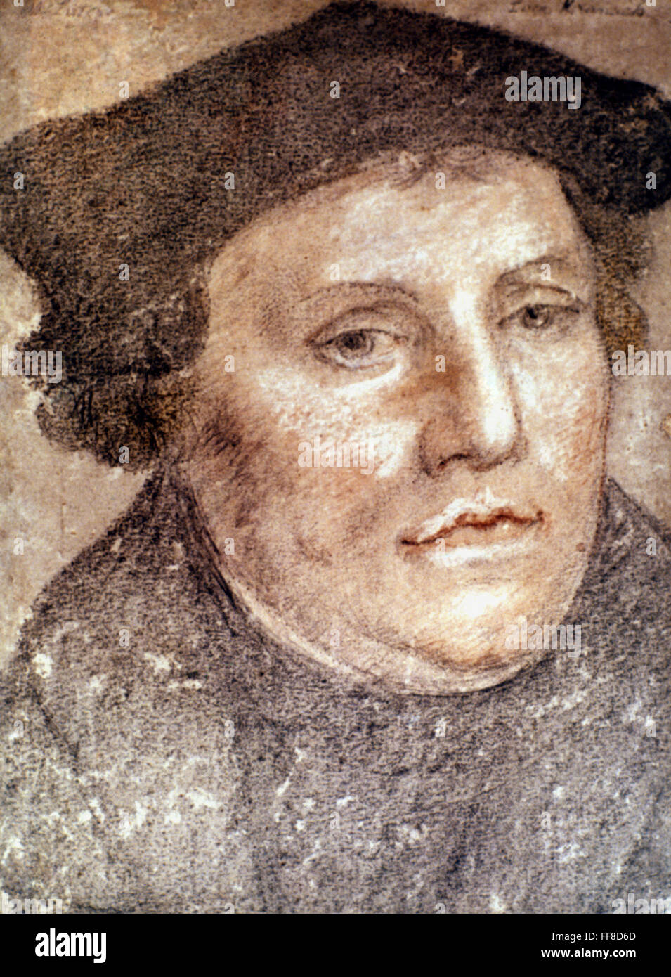 MARTIN LUTHER (1483-1546). /nGerman religious reformer. Drawing ...