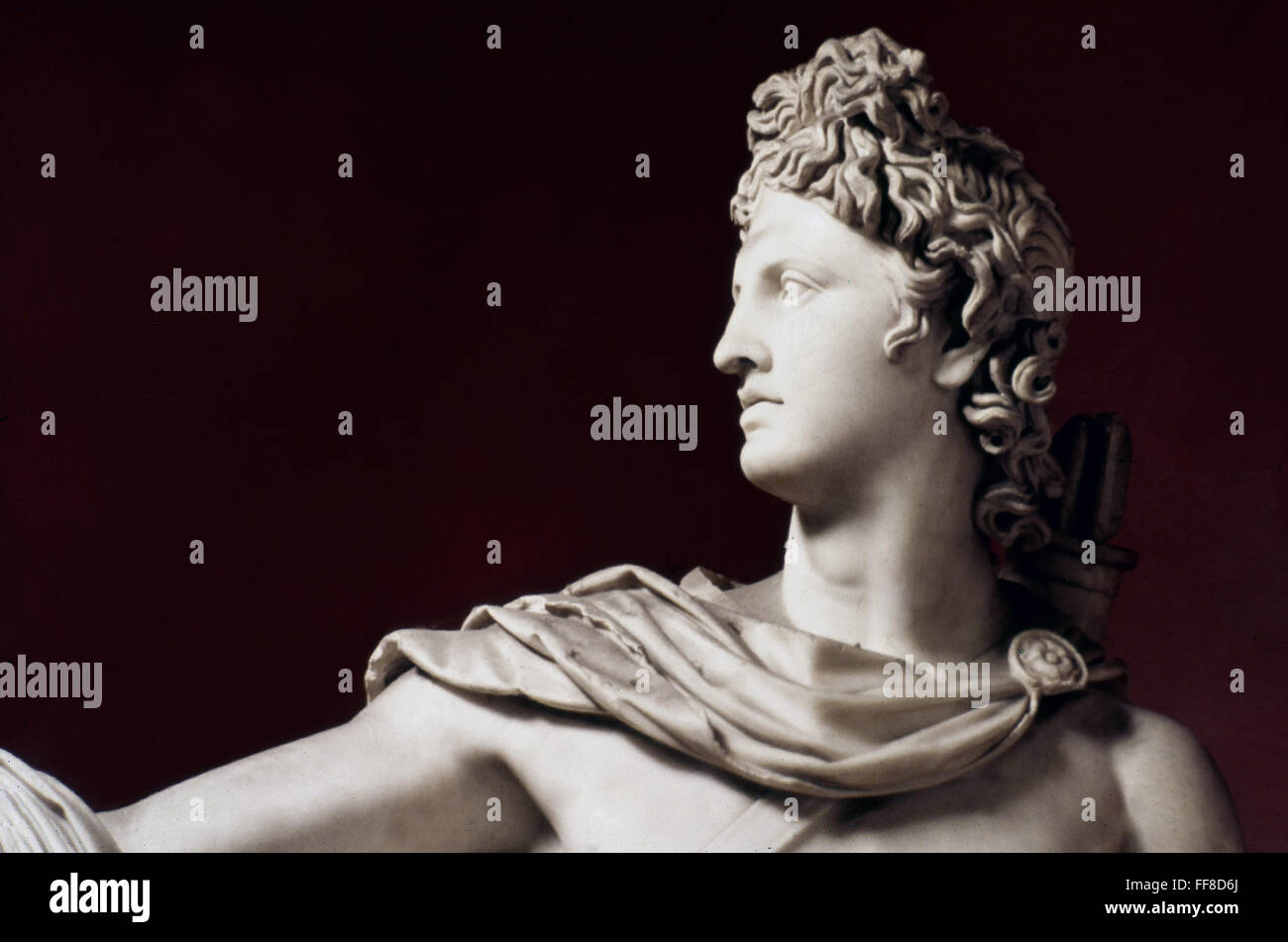 GREECE: APOLLO BELVEDERE. /nApollo Belvedere: detail of Roman copy, 130 ...