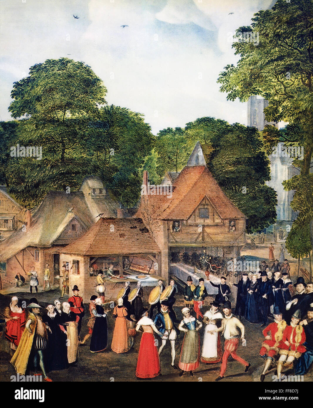 HOEFNAGEL: WEDDING, 1600. /nWedding celebration at Bermondsey, England ...